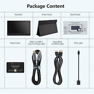 PEPPER JOBS 15.6" USB-C Portable Monitor HD 1080P Laptop Monitor Extender and Tablet Holder Solid Sturdy Stand, Dual Tube Foldable for Ipad Pro Holder Stand, Universal Tablet Stand