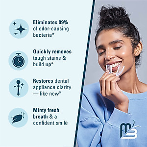 Retainer Cleaner Tablets and Denture Bath Case M3 Naturals 4 Month Supply Denture Cleaner for Retainers + Bath Case