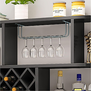 Dawselod 3 Tier Wall Mounted Wine Rack, Wooden Wall Wine Cabinet with 2 Glass Holder, Modern Simple Dining Room Storage Rack, Living Room Wine Decorative Shelf Display Shelf (100cm/39.3in)