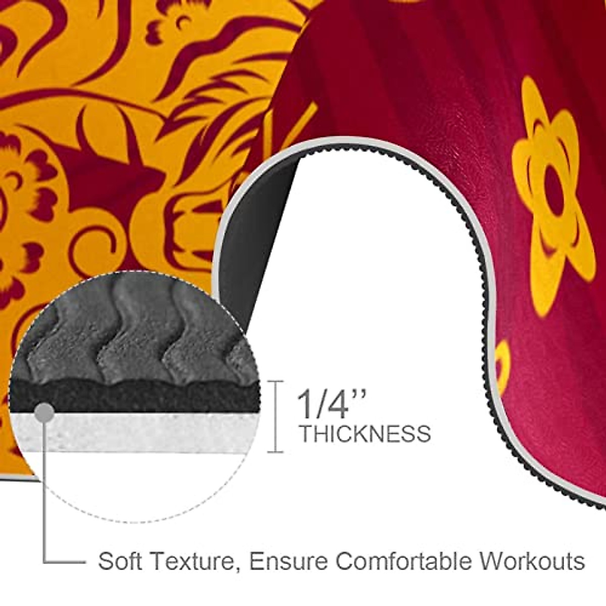 Yoga Mat, Yoga Mats for Home Workout, Workout Mat, Exercise Mats, Pilates Mat, Tiger Chinese Style 2022 New Year