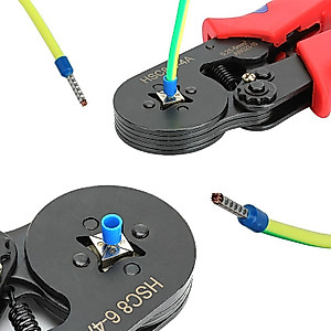 Crimper Tool Kit, Crimp Ferrule Including 800pcs Insulated Wire Terminals New Hope Store Self Adjusting Crimping Plier Set Tool Guage HSC8 6-4A 0.25-6mm², 23-10 AWG Red