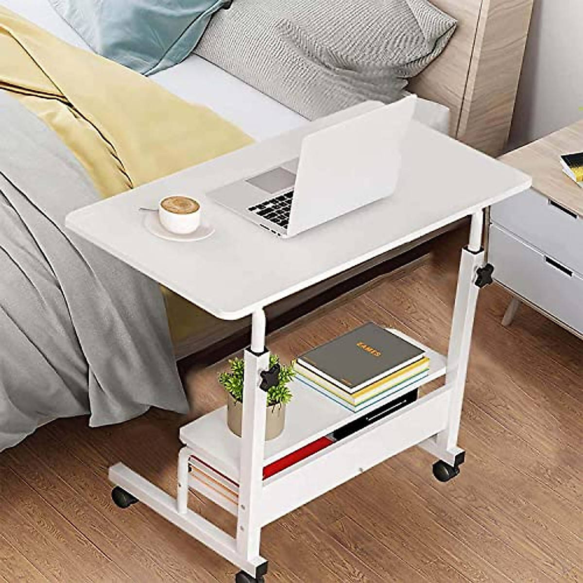 Desk Universal Movable Table Small Spaces Storage Convenient Desk Portable Computer Desk Adjustable Home Office Bedside Home Office Living Room Height Sofa Furniture Desk Size 15.7 * 31.5 Inch