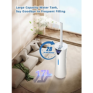 MONISEN Smart Humidifier Large Room for 2000 sq ft, 17L/4.5Gal Humidifiers for Bedroom with Wi-Fi App & Remote Control, Ultrasonic Cool Mist Large Humidifiers for Home with Essential Oil Box, 3 Speed