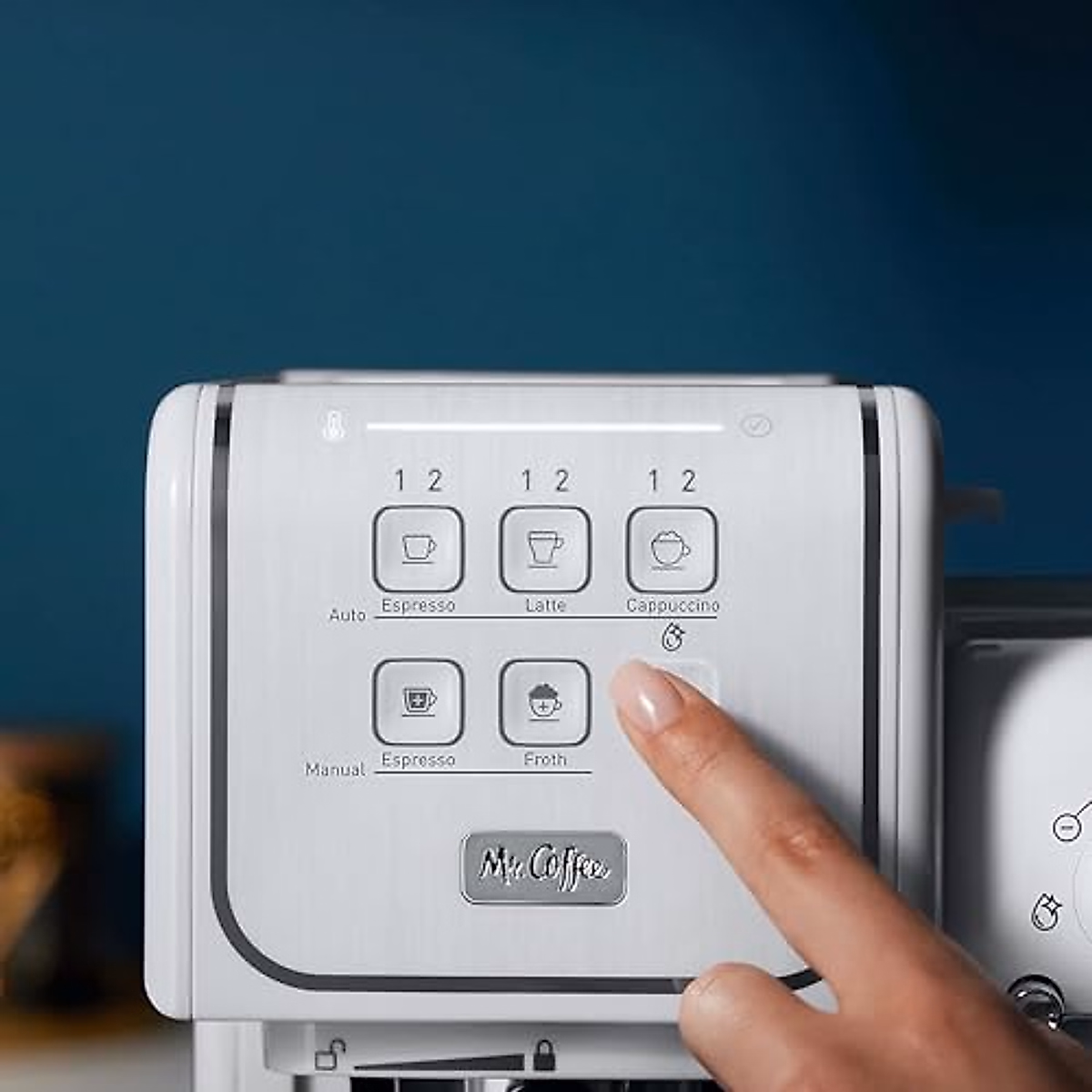 Mr. Coffee One-Touch CoffeeHouse - Espresso, Cappuccino, and Latte Maker, with Easy Serving Espresso (ESE) Pod compatibility - White