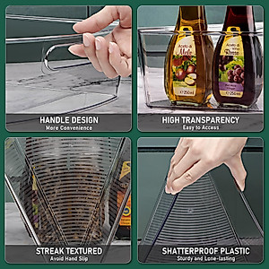 JEISSLIA Lazy Susan Cabinet Organizer Bins for 26"/ 28"/ 32" Diameter Corner Lazy Susan, Plastic Cabinet Storage Bin, 1/8 Wedge-Food Safe, BPA Free, with Non-slip Pads (for 26" Lazy Susan, 8 Pack)