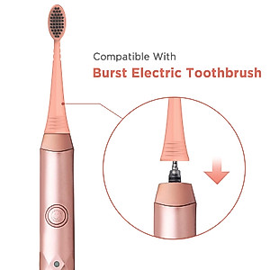 Replacement Toothbrush Heads with Covers for Burst (8 Count, Black)