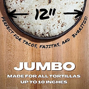 Mami's Tortilla Warmer Co. | 12” JUMBO ALL-IN-ONE™ TORTILLA WARMER POUCH | STEAM AND SERVE IN ONE TORTILLA TOOL | ORIGINAL FLOUR TORTILLA WARMER | EVERYDAY FAVORITE GIFT