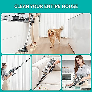 Belife Cordless Vacuum Cleaner, 2 Battery Stick Vacuum with Max 80mins Runtime,