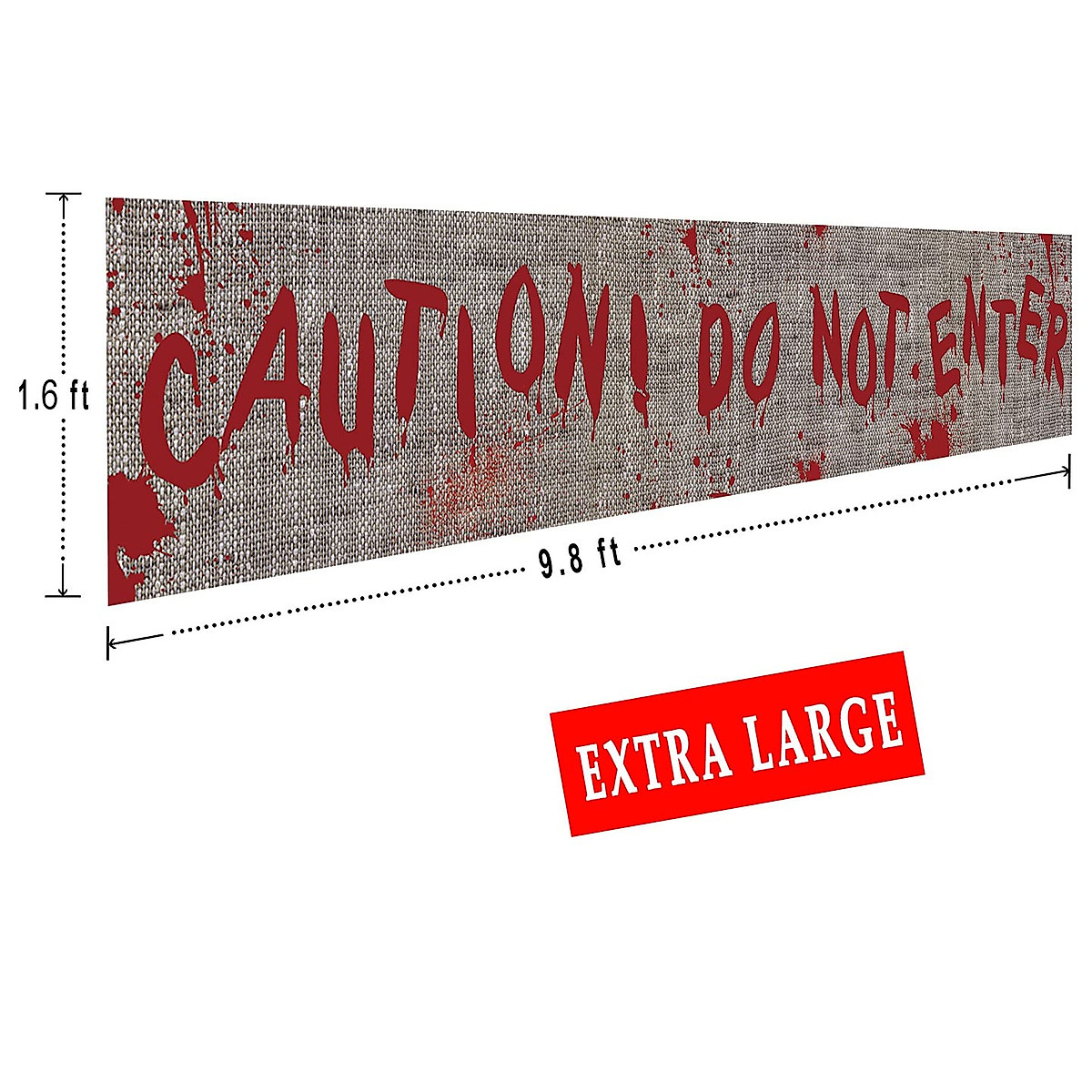 Extra Large Halloween Banner, Halloween Decoration Party Supplies, Funny Halloween Terror Bloody Banner, Haunted House Decoration - Caution Do Not Enter (9.8 x 1.6 feet)