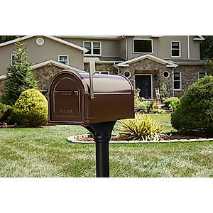 Architectural Mailboxes Hillsborough Galvanized Steel Post Mount Mailbox, Compatibility Code J, 5593C-CG-10, Copper, Large Capacity