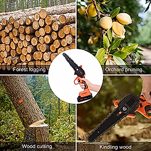 ZNP Mini Chainsaw Brushless 6 Inch, Cordless Mini Chainsaw Battery Powered with 2 Battery, Electric Chainsaw with Security Lock, Handheld Small Chain Saw for Tree Pruning, Gardening, Wood Cutting