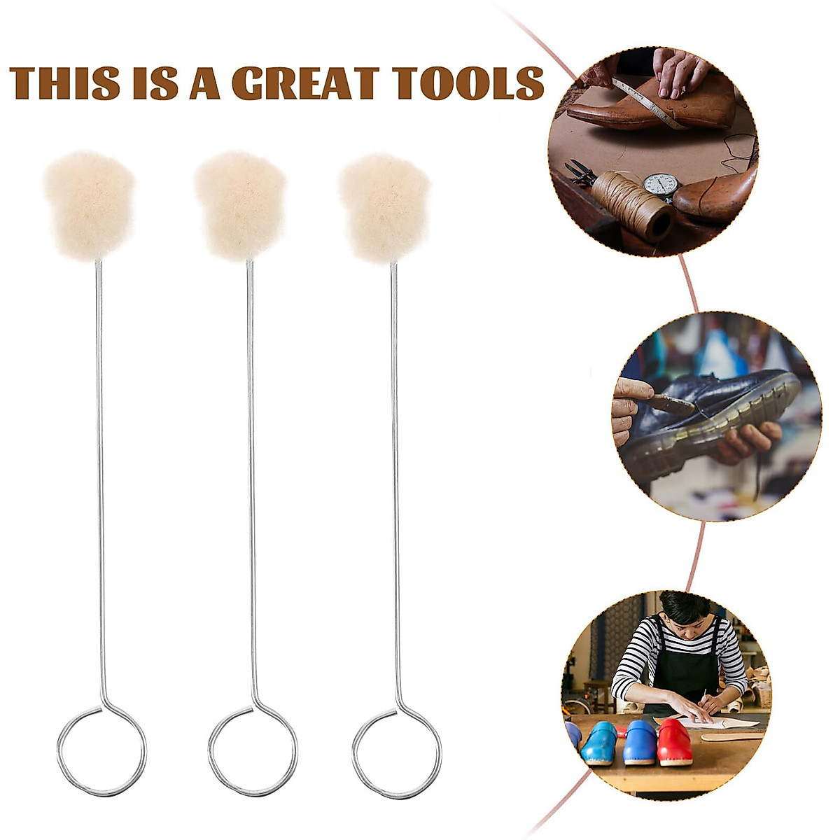 MAGICLULU 10pcs Wool Daubers Ball Brush Leather Dye Leather Tool Leather Crafting Tools for Leather Dyes for DIY Crafts Projects