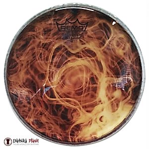 Remo DX-Series Skyndeep Clear Tone Doumbek Darbuka Sombaty Size Drumhead - Yellow Mist Graphic 9''