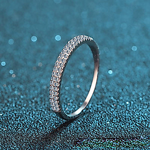 StarGems 0.23ct Double-Layer Moissanite 925 Silver Platinum Plated Band Ring B4490-0.23ct-5