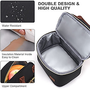 VS VOGSHOW Lunch Bag Women, Double Compartment Insulated Lunch Bag Lunch Box, Small Cute Adult Lunch Bags for Women for Work