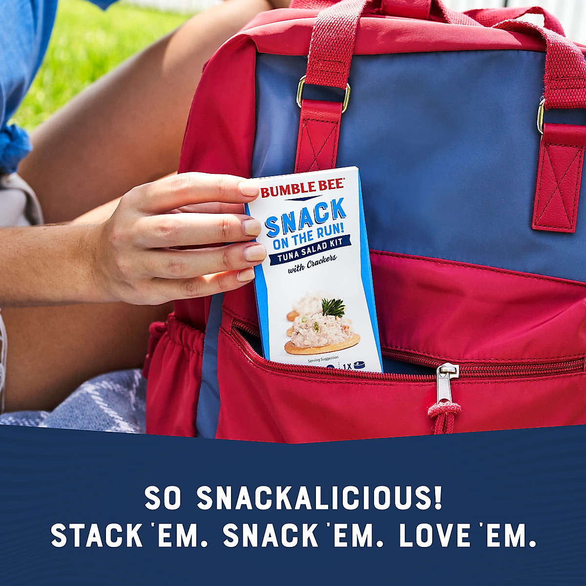 Bumble Bee Snack On The Run Tuna Salad with Crackers Kit - Ready to Eat, Spoon Included - Wild Caught Tuna - Shelf Stable & Convenient Protein Snack, 3.5 oz (Pack of 12)