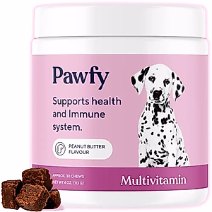 Pawfy Multivitamin Chews | 15 in 1 Premium Supplement | Immunity | Joints | Skin | Coat | Energy | with Vitamins, Oils & Minerals