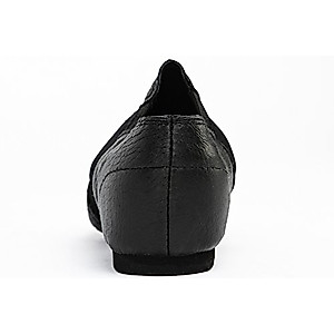 Danz Plus Slip On Leather Jazz Shoes Adult & Child (US 5 Adult, Black)