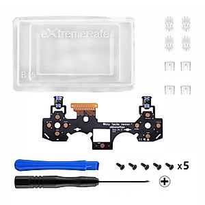eXtremeRate Tactile Version Clicky Hair Trigger Kit for PS4 Controller Shoulder Buttons, Custom Tactile Bumper Trigger Buttons for PS4 Slim Pro Controller, Mouse Click Kit for PS4 Controller CUH-ZCT2