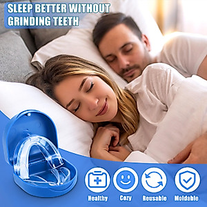 Pack of 8 Moldable Mouth Guards for Teeth Grinding, Night Guard for Teeth Grinding, Including 4 Regular & 4 Bigger Guards- Stops Bruxism, TMJ, Teeth Whitening Tray & Sports(8 Pack & 2 Hygiene Cases)