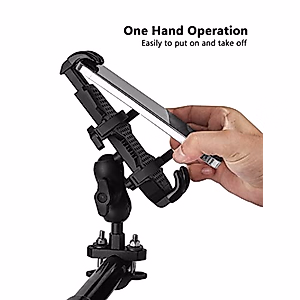 ZIDIYORUO ATV Phone Holder, Quad Phone Mount, 8 Clamps Holds 4.7-7.1" Phones, One Hand Operation Motorcycle Phone Clip for 7/8-9/8" Handlebar,Compatible with Yamaha Polaris Honda Can Am