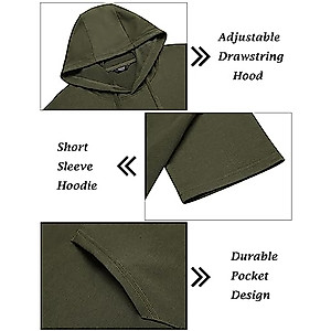 COOFANDY Mens 2 Piece Short Sleeve Hooded Athletic Tracksuit Casual Sports Sweatsuit Workout Gym Hoodie and Shorts Set