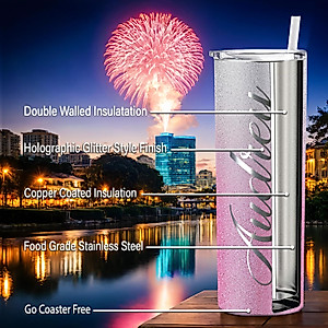 Personalized Skinny 20 oz with Lid Cherry Blossom Mist Customized Laser Engraved Cup Gift Stainless Steel Vacuum Insulated Mug