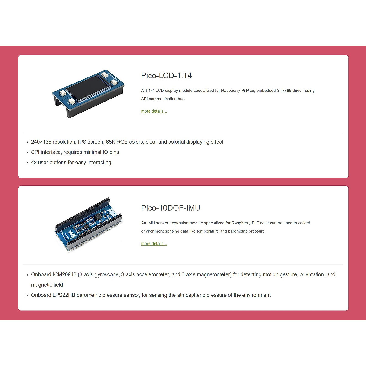 waveshare for Raspberry Pi Pico Evaluation Kit B Include Pi Pico Board with Pre-Soldered Header,1.14inch RGB Color LCD, 10DOF IMU Sensor Module,Dual GPIO Expander,Breadboard