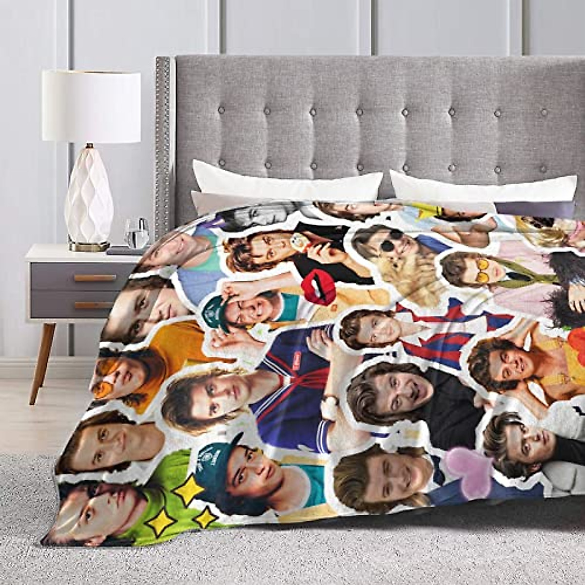 Blanket Joe Keery Steve Harrington Soft and Comfortable Warm Fleece Blanket for Sofa,Office Bed car Camp Couch Cozy Plush Throw Blankets Beach Blankets