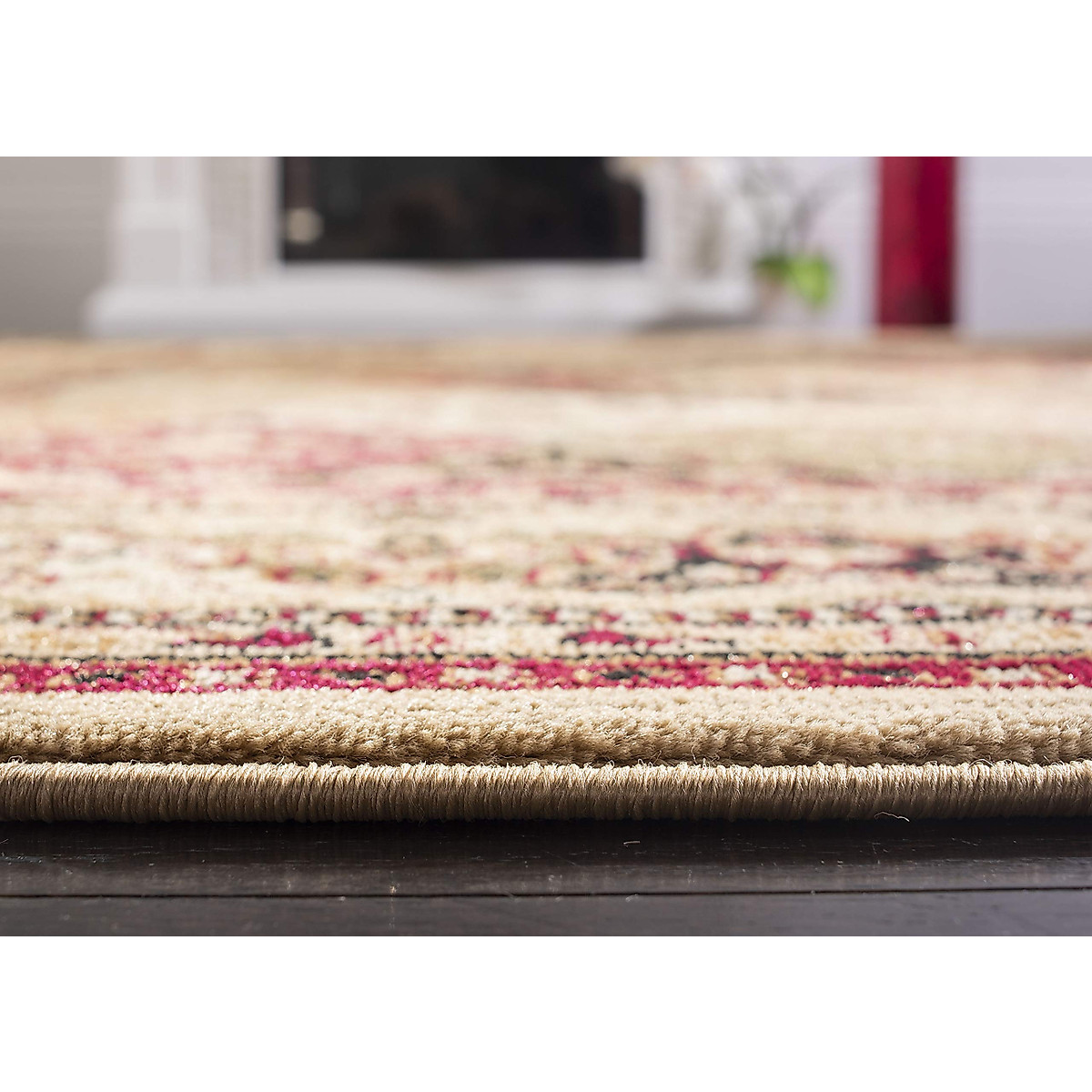 SAFAVIEH Lyndhurst Collection Area Rug - 9' x 12', Multi & Beige, Traditional Oriental Design, Non-Shedding & Easy Care, Ideal for High Traffic Areas in Living Room, Bedroom (LNH221C)