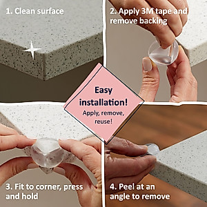 Bebe Earth Baby Proofing Corner Protectors, 12 Furniture Corner Guards Bumpers for Table - Clear Child Safety Protector for Home, New Parents and Couples