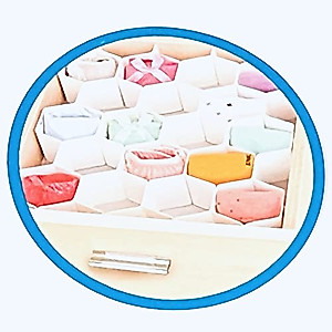 RoomForLife - HoneyComb Drawer Organizer - Snap Together Customizable Set of 8 - Organization for Garments & Small Items in any sized drawer