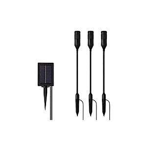 Home Zone Security Solar Spotlights - High Brightness Outdoor Decorative Landscape Solar Spotlight with 10ft. Cable from Light to Panel, 6-Pack ,Black