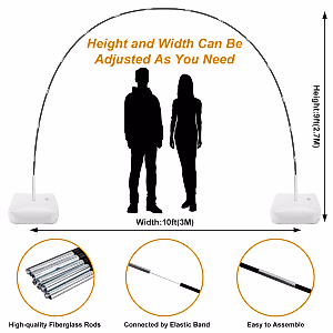 RUBFAC Balloon Arch Kit and Balloon Pump, Balloon Arch Stand for Floor Adjustable Frame with Electric Pump Bases Balloon Accessories for Birthday Party Baby Shower Festival Decorations