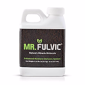 Mr. Fulvic Organic Fulvic Acid Plant Amendment, Natural Humic Soil and Hydroponic Nutrient Enhancer - Lawn and Garden Growth, Plant Health (8 oz)