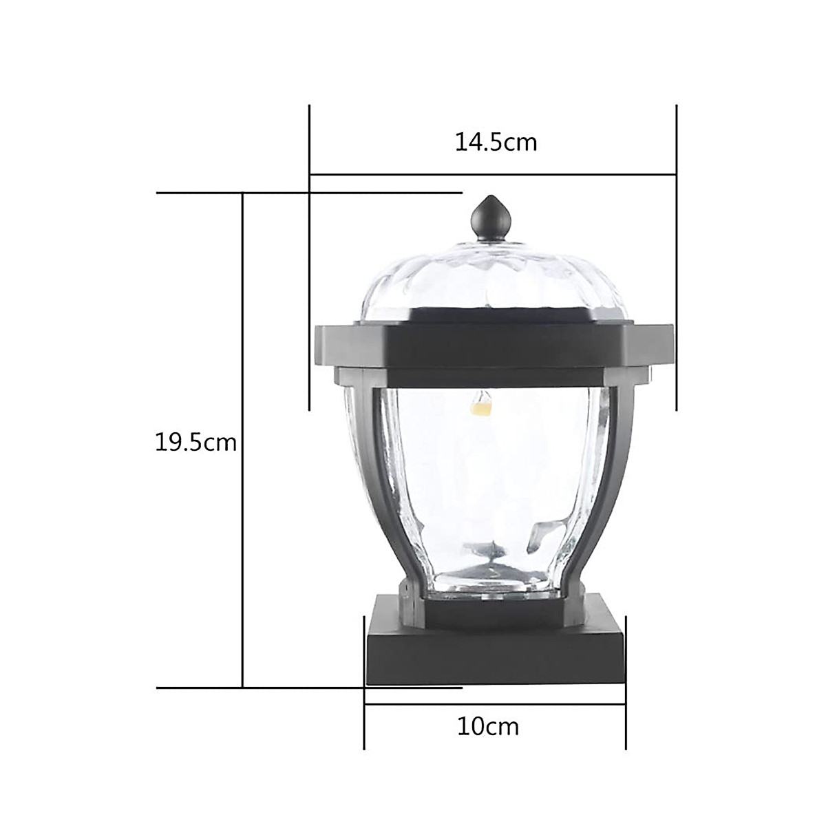 Solar Light Courtyard Villa Home Post Cap Light Waterproof Super Bright Garden Outdoor Pillar Light