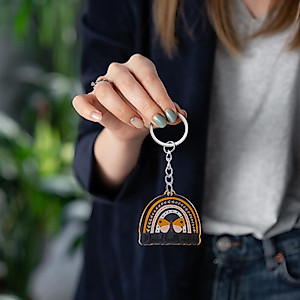 Remuuly 50 Pcs Mental Health Matters Gifts for Women Mental Health Keychain Gifts Acrylic Sunflower Heart Inspirational Key Ring for Women Men (Assorted)