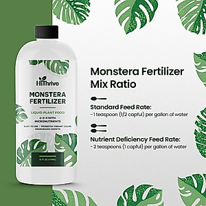 16oz Monstera Plant Food - Makes 96 Gallons of Monstera Fertilizer Indoor & Outdoor Use, Liquid Monstera Plant Fertilizer for Monstera Obliqua, Deliciosa & More, 6-2-4 NPK for Healthy Growth & Leaves