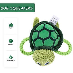 FRCOLOR Dog Toy, Puppy Chew Teething Toys, Tough No Stuffing Turtle Toys for Aggressive Chewers for Small Medium Large Dogs