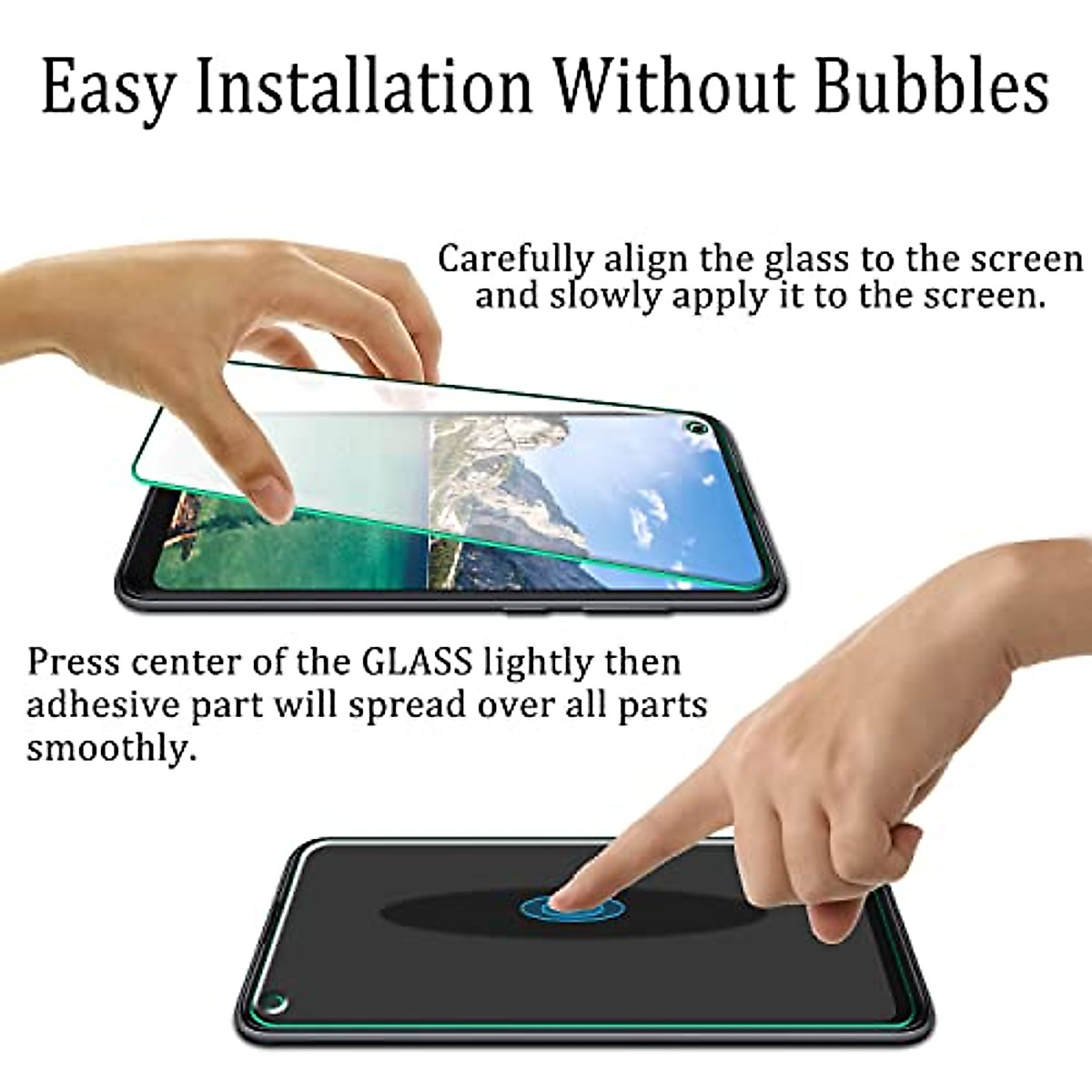 KATIN [2-Pack] Screen Protector For Samsung Galaxy A11, M11 Tempered Glass, Bubble Free, 9H Hardness, Support Fingerprint Reader, Opened Camera Hole