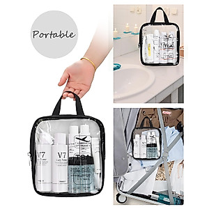 Relavel Tsa Approved Toiletry Bag,Clear Makeup Bag,Quart Size 3-1-1 Travel Bags fit for 3 oz Travel Bottles,Waterproof Toiletries Cosmetic Pouch Bag(Small)