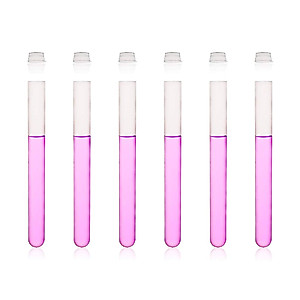 Labvida Plastic Test Tubes with Caps, 50pcs Dia.16x125mm | 25ml, Nature Colored Test Tubes with Lids, LVI001