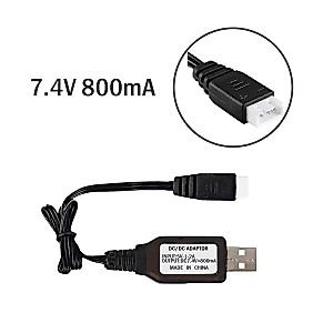 7.4V (2 x 3.7V) 1500mAh Li-ion Battery with Standard Tamiya Connector for HONGXUNJIE HJ806 2.4GHz RC Boat HJ806 Battery 2 Pack with USB Charger
