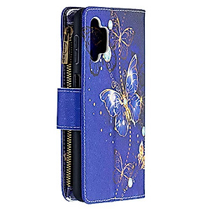 ONV Samsung Galaxy A32 5G Case - Samsung Galaxy A32 5G Wallet Case Leather with Card Slot Standfunction Magnetic Closure Flip Cover Compatible with Samsung Galaxy A32 5G [Butterflies]- Butterfly I