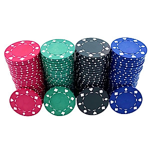 SEETOOOGAMES Casino Poker Chips - 100 Pieces 11.5g Suited Design - 4 Colors (25 red, 25 Green,25 Blue,25 Black)
