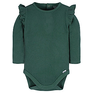 Gerber Baby Girl's 2-Pack Long Ruffle Sleeve Onesies, Mushrooms