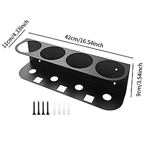 Fenteer Spray Bottle Holder,Bottle Organizer Hardware Shelf Spray Can Holder Storage Rack Wall Mount for Kitchen Home Craft Workspace, 42cmx11cmx9cm