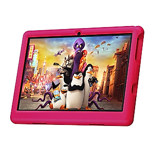 Freeski 10-inch Kids Tablet with Android 12, HD IPS Display Tablet for Kids, 2GB RAM, 32GB ROM, Quad-Core Processor, Kidoz Pre Installed, Parental Control, Kid-Proof Case (Pink)