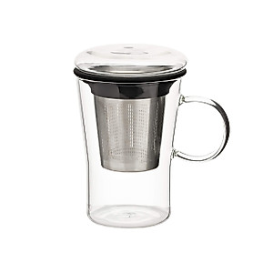 VAHDAM, Perfect Serve Tea Spoon & Sparkle- Glass Tea Cup with Infuser | 16 oz- 500ml