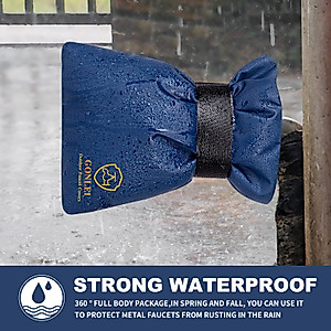 GonLei 2Pack 5.5" W x 7.4" H Outdoor Faucet Cover High Faucet Insulation Cover Winter Hose Bib Insulation Cover Outside Faucet Socks Winter Cold Weather Pipe Freeze Protection Faucet Cover (2, Blue)